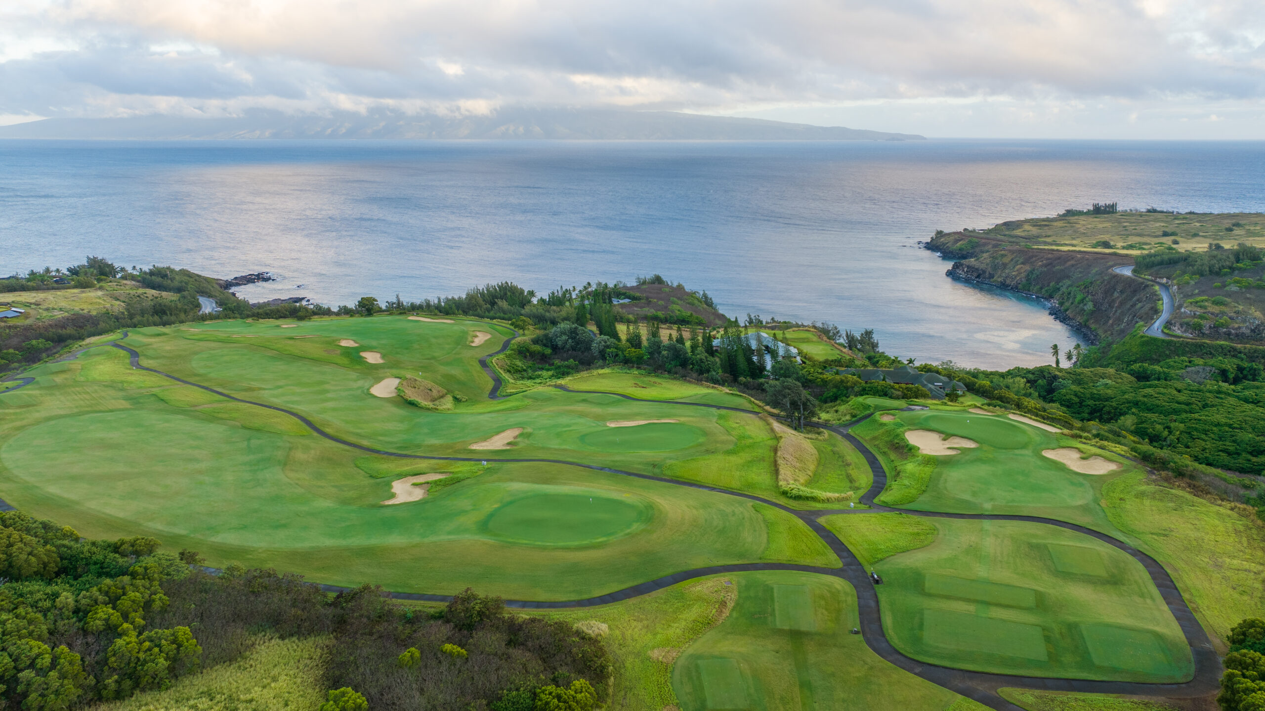 Playing the uneven lies at Plantation Course - Kapalua Golf